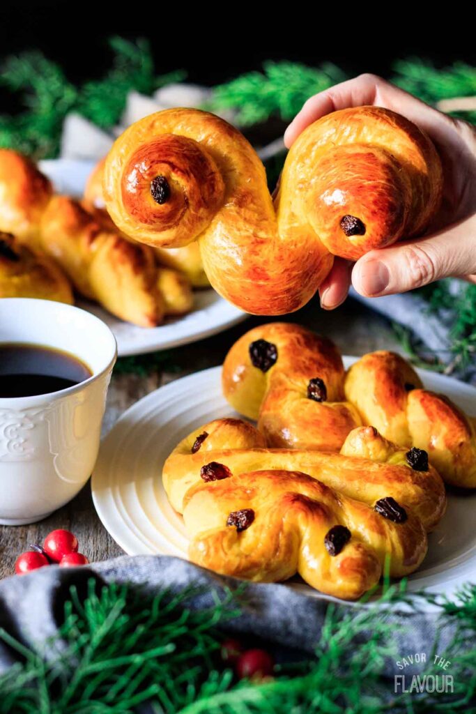 Lussekatter (St. Lucia Saffron Buns) - Savor the Flavour