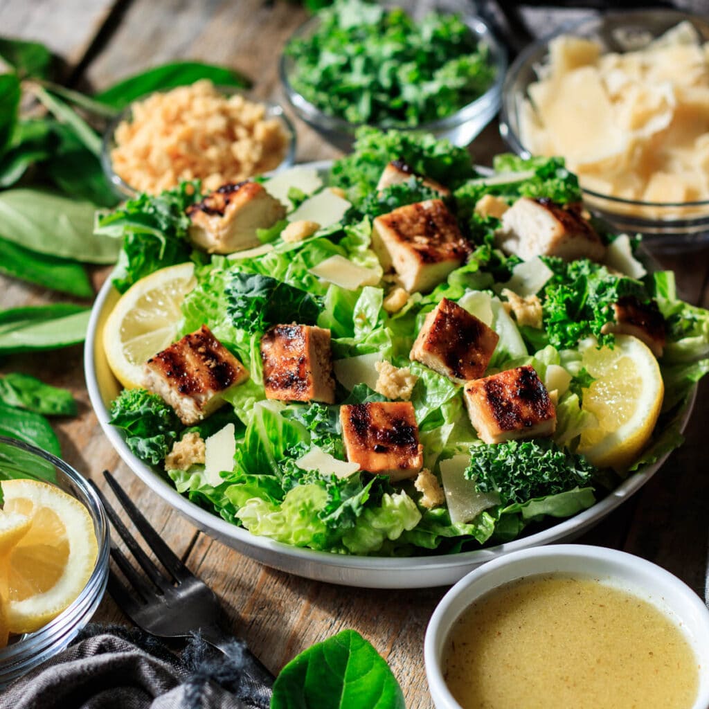 Chick-fil-A Lemon Kale Caesar Salad Copycat - Savor the Flavour