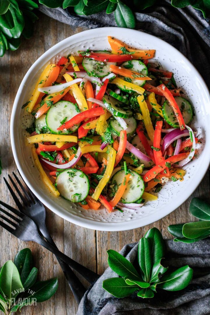 Bell Pepper Salad Recipe - Savor the Flavour