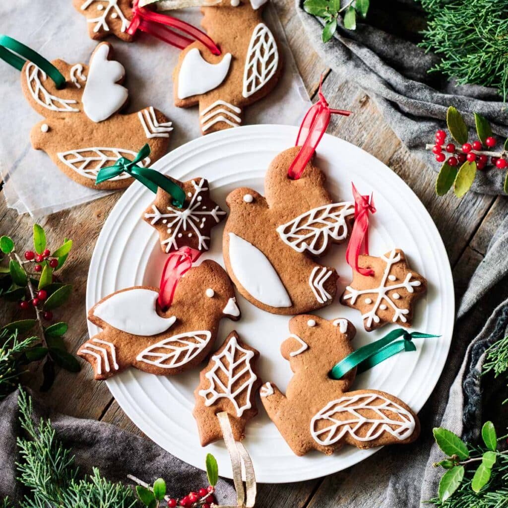 Edible Gingerbread Cookie Ornaments - Savor the Flavour