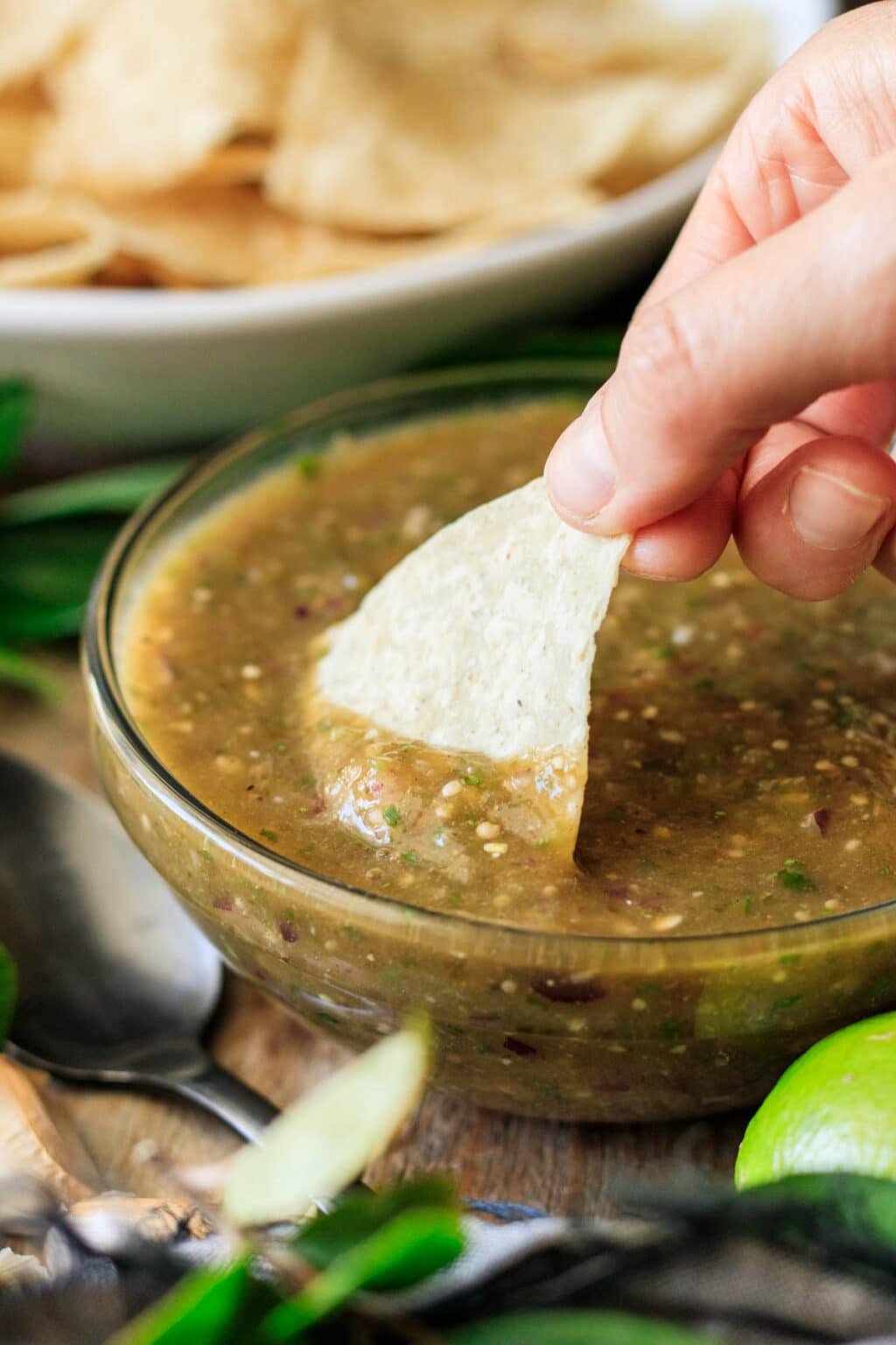 Chipotle Tomatillo-Green Chili Salsa (Copycat) - Savor the Flavour